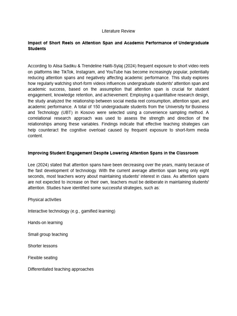 CHAPTER 2- REVIEW OF RELATED LITERATURE | PDF | Learning | Attention