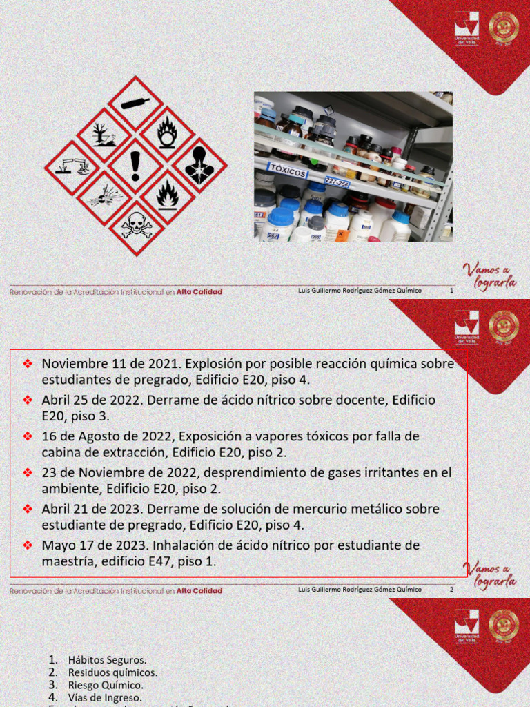 Manejo Seguro de Sustancias Químicos | PDF | Residuos | Laboratorios