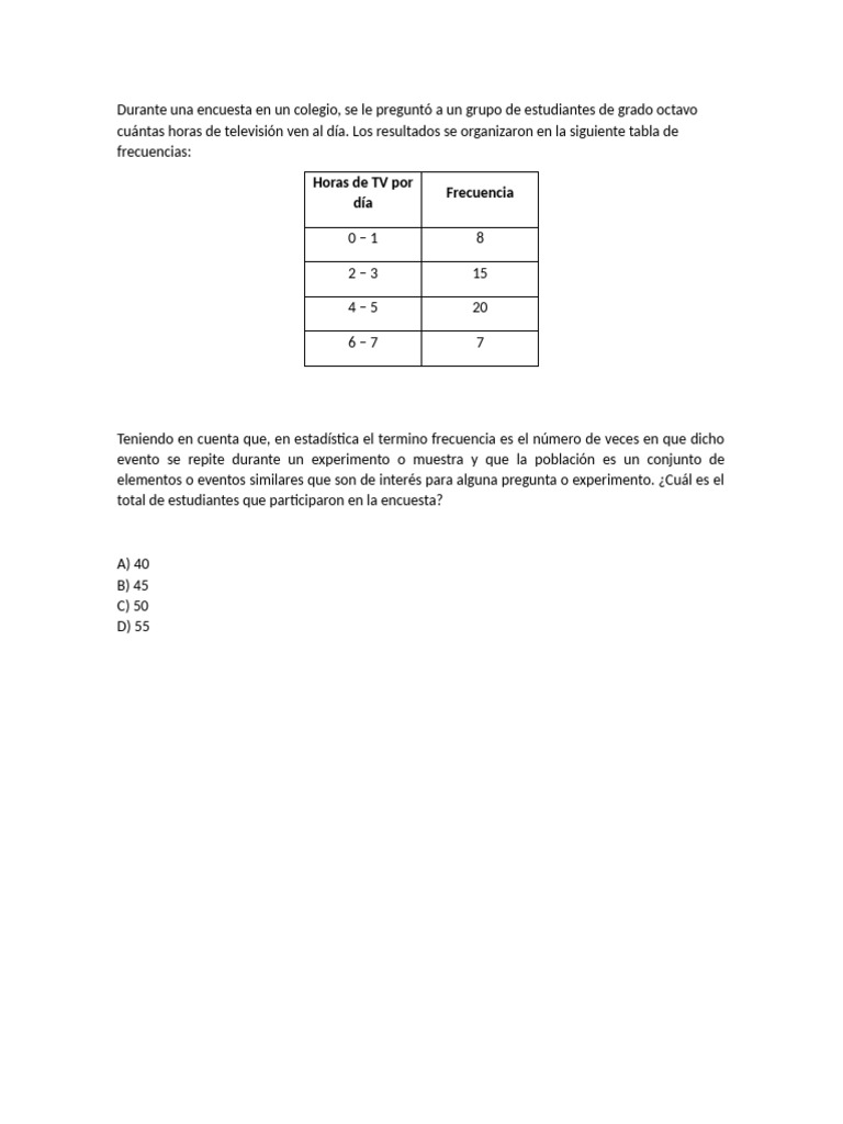 Pregunta Estadística 8° | PDF