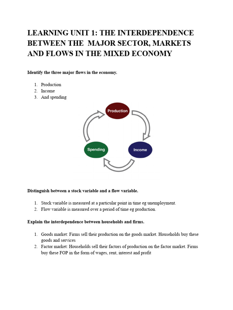 Eco 1B Learning Unit 1 Summary | PDF | Capital (Economics) | Macroeconomics