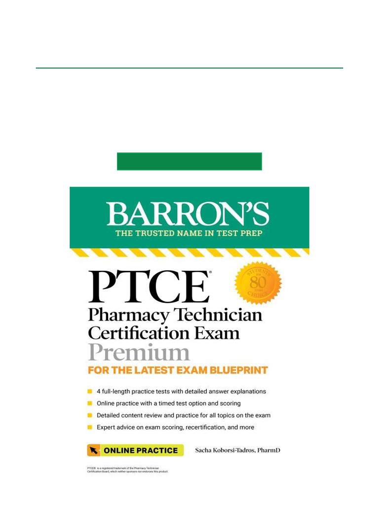 PTCE Pharmacy Technician Certification Exam Premium 4 Practice Tests ...
