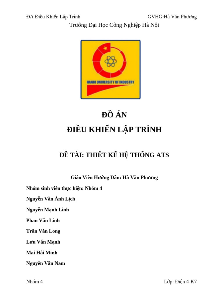 (123doc) Do An Dieu Khien Lap Trinh Thiet Ke He Thong Ats | PDF