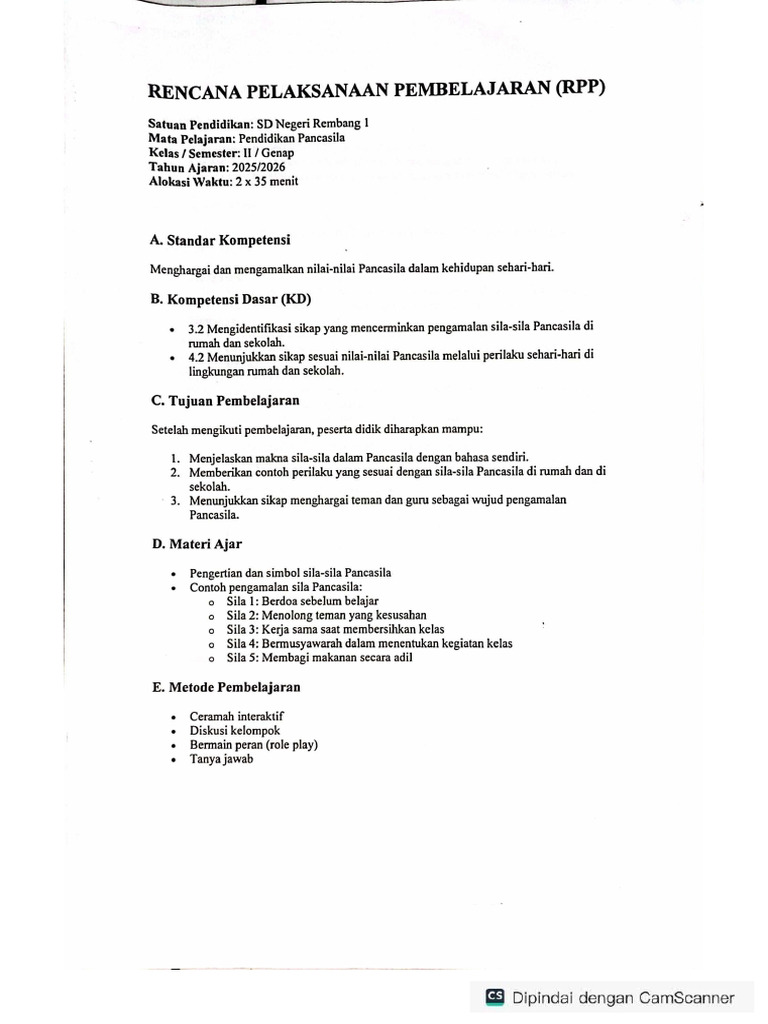 RPP Tugas Praktik 2 Lambang | PDF