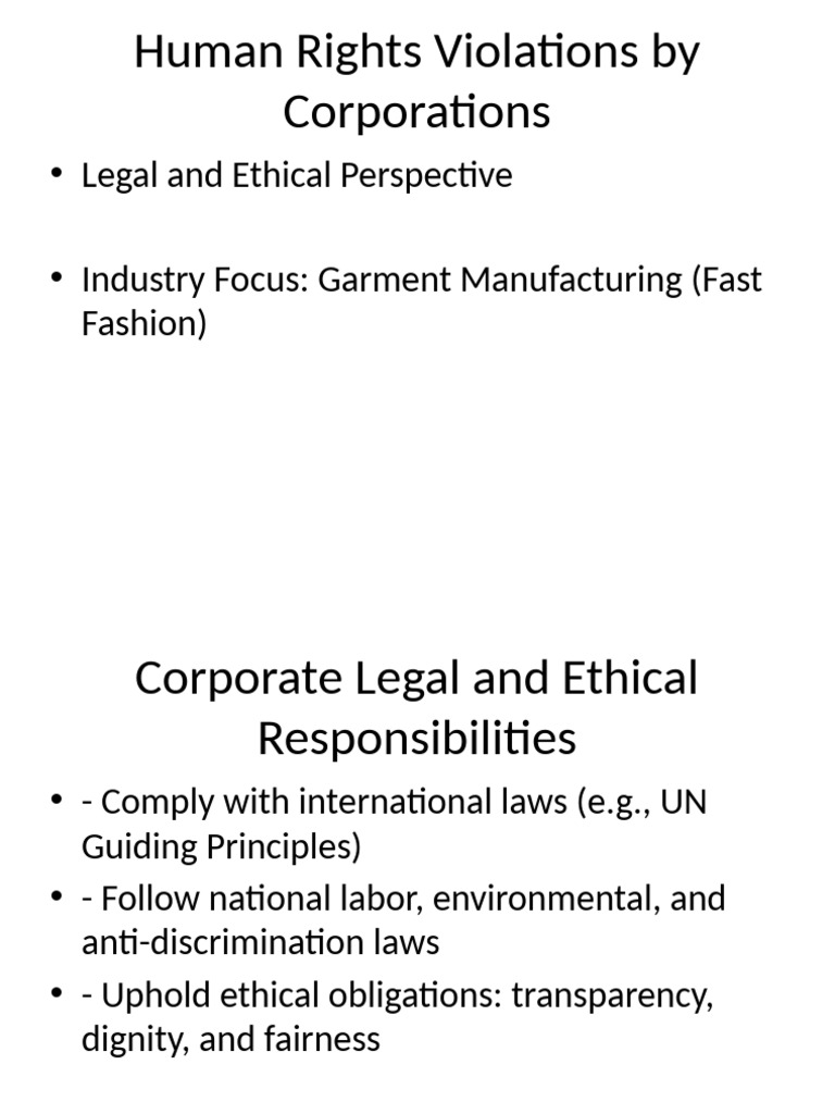 Human Rights Violations by Corporations | PDF | Supply Chain | Human Rights