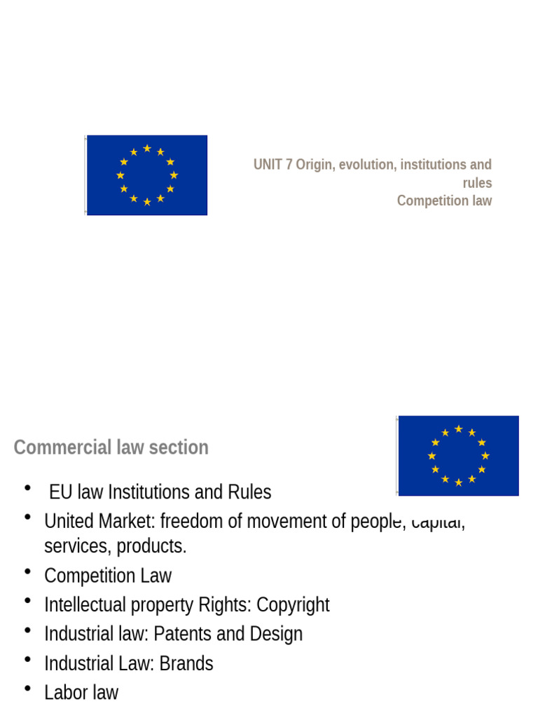 Overview of EU Competition and Commercial Law | PDF | Justice | Crime ...