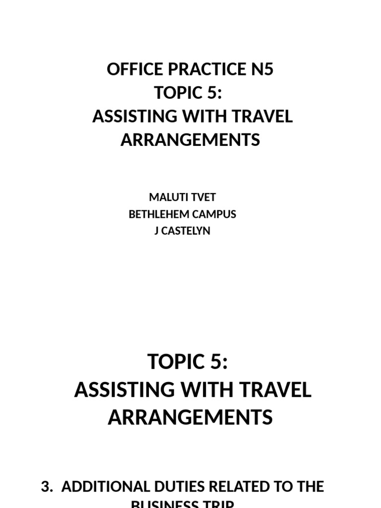 Travel Arrangement Guidelines for Business Trips | PDF | Travel Visa ...