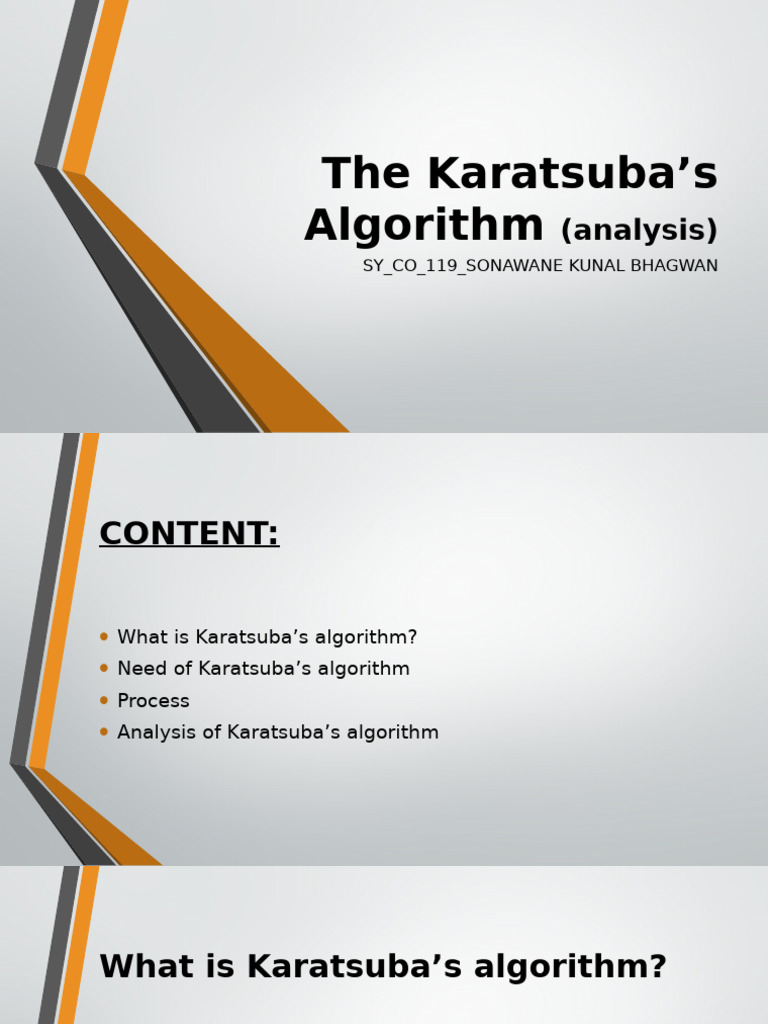 Karatsuba's Algo | PDF