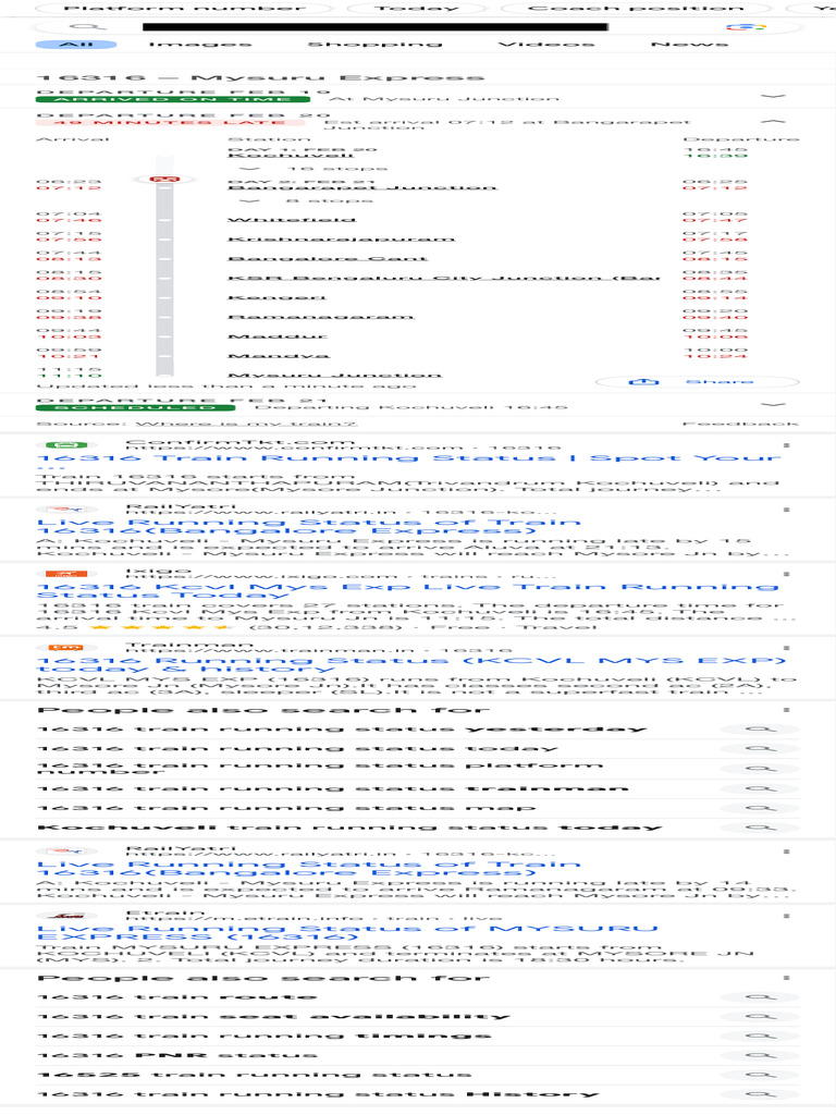 Train Running Status - Google Search | PDF