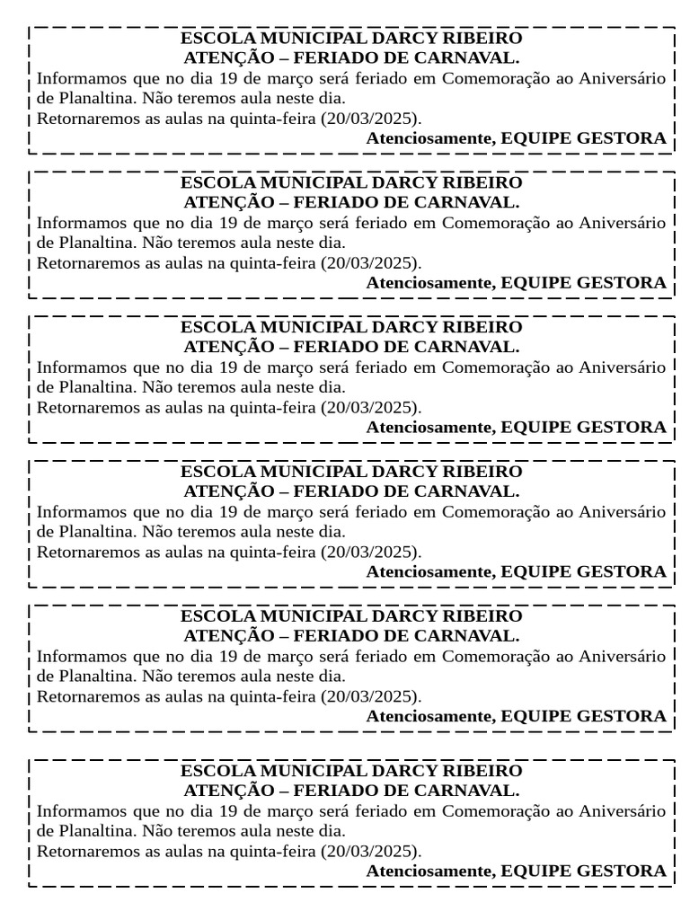 Bilhete - Feriado Aniversário de Planaltina - 2025 | PDF