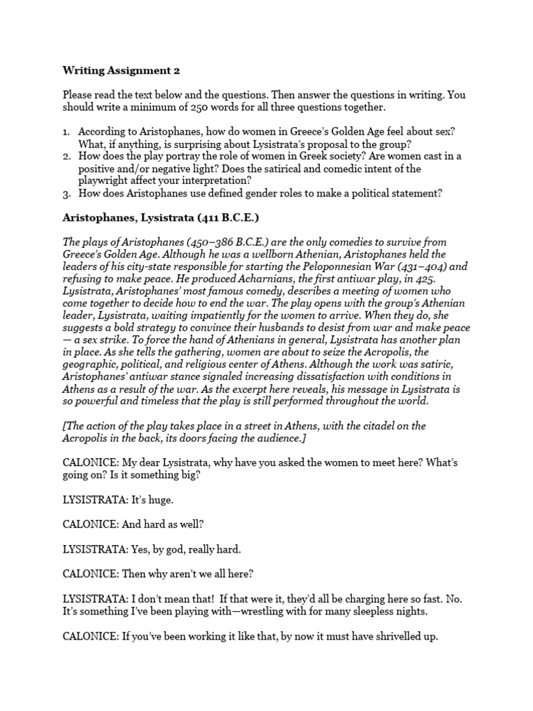 Lysistrata | PDF | Aristophanes | Woman