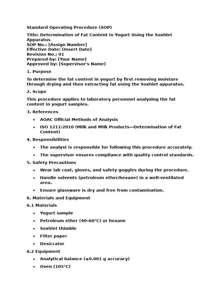 SOP_Milk Fat and Milk Solid Nonfat | PDF