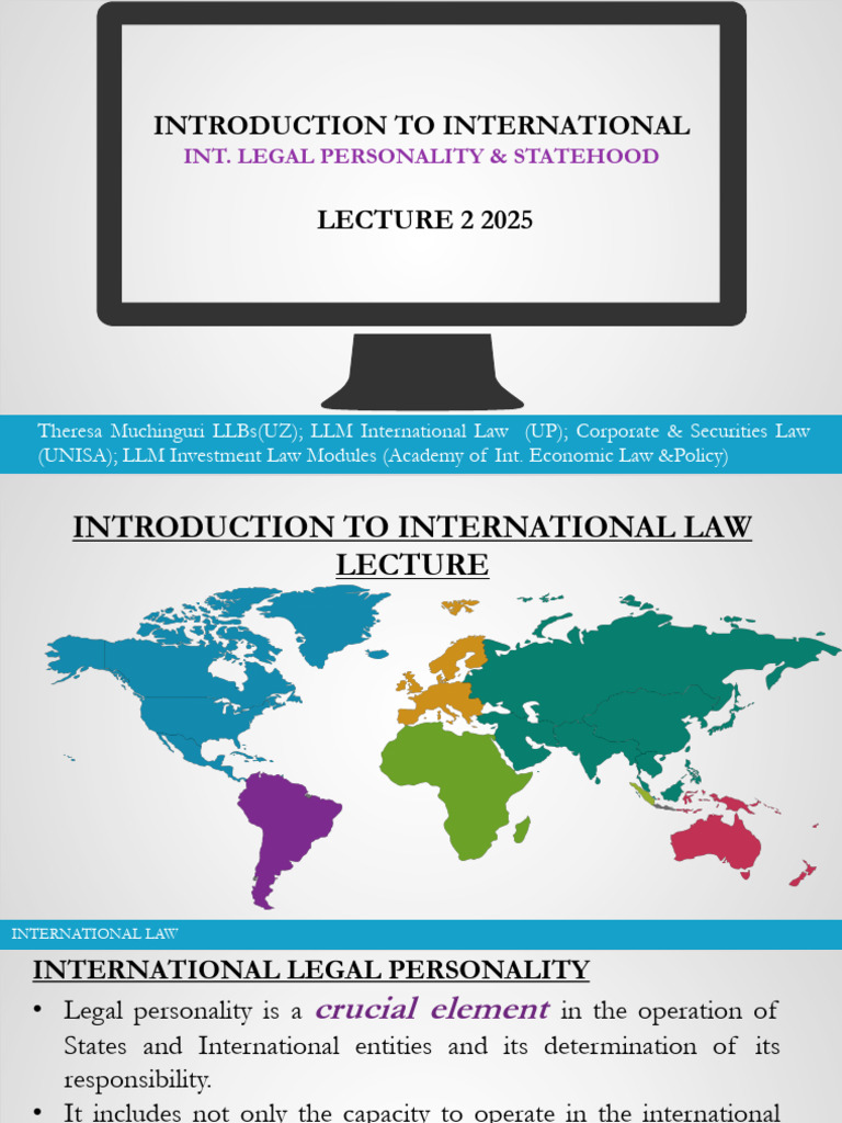 Lecture 2 Int. Legal Personalities and Statehood | PDF | International ...