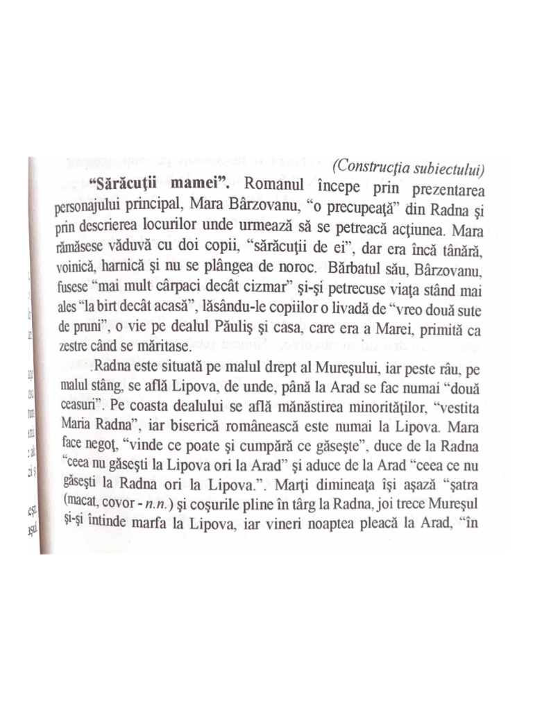 (Constructia Subiectului) Mara, de Ioan Slavici | PDF