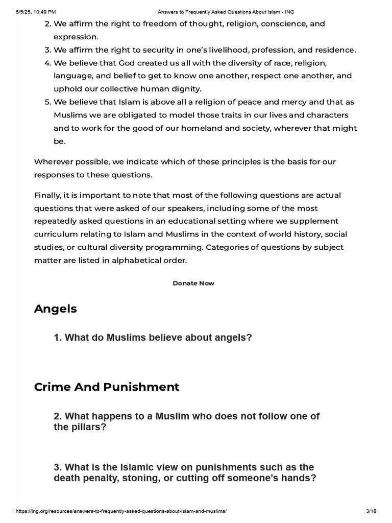 FAQs on Understanding Islam | PDF