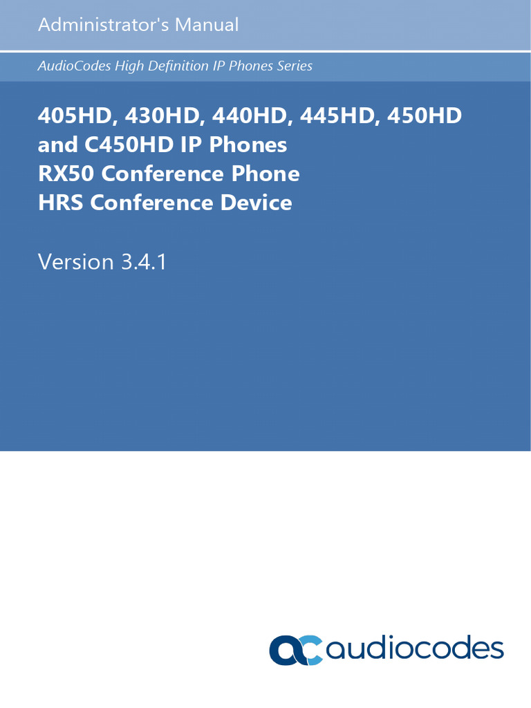 400hd Series Ip Phones Administrators Manual Ver 343 Generic Sip | PDF ...