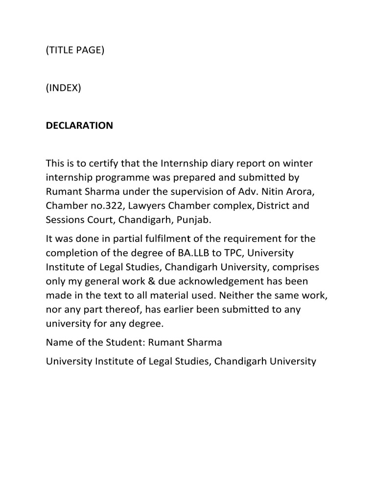 Internship Diary | PDF