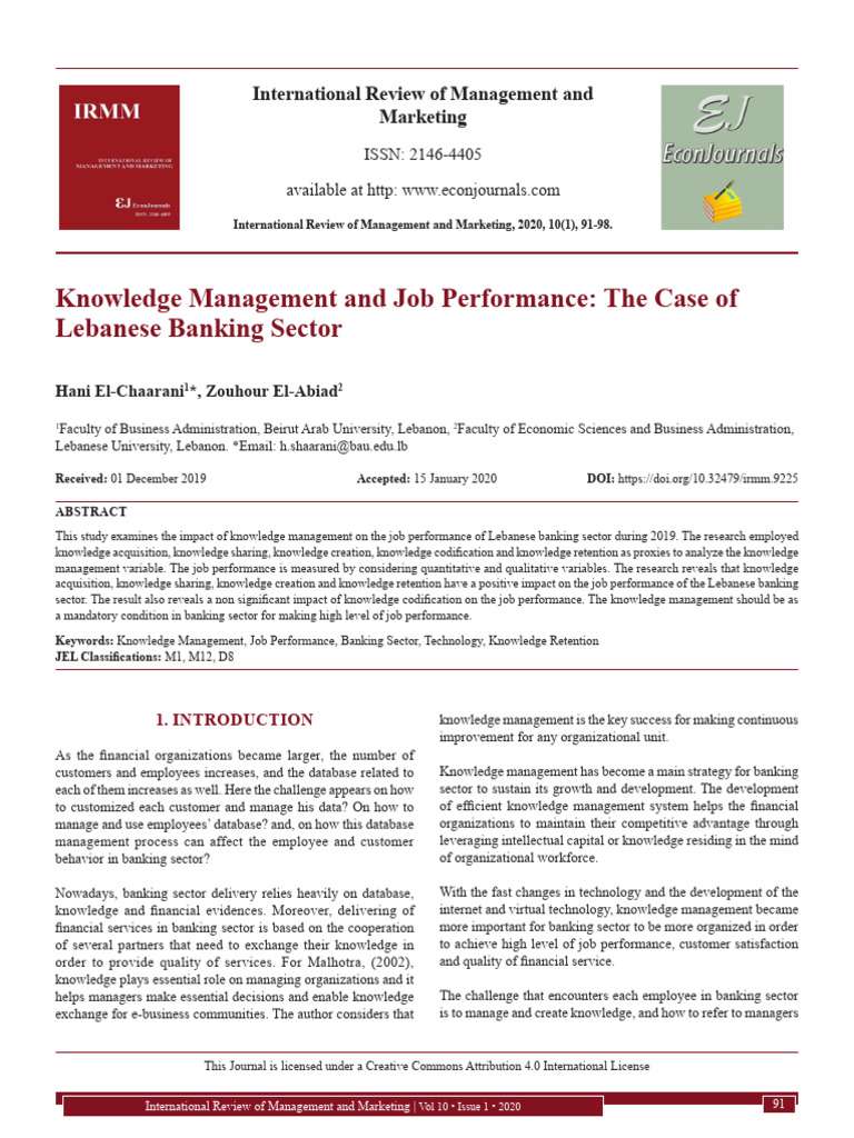 Knowledge - Management and Job Performance | PDF | Knowledge Management | Tacit Knowledge