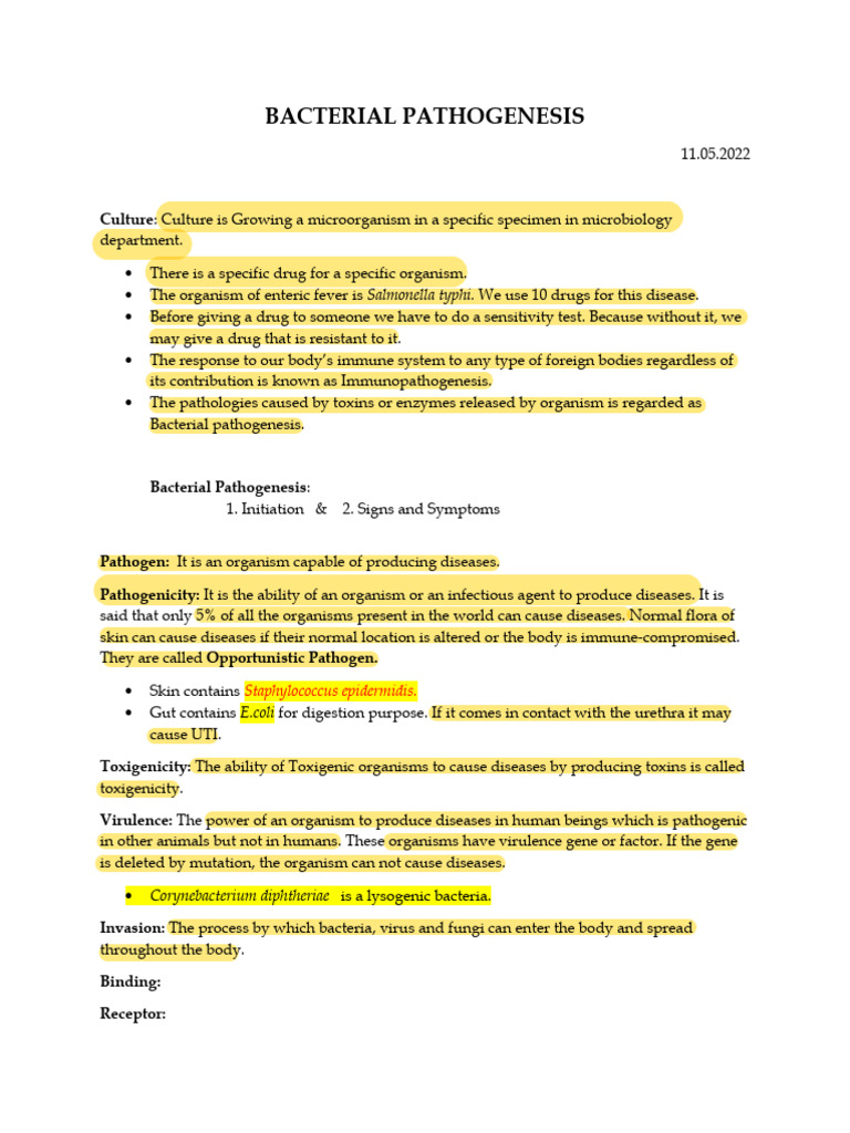 Item 3. BACTERIAL PATHOGENESIS | PDF | Infection | Pathogen