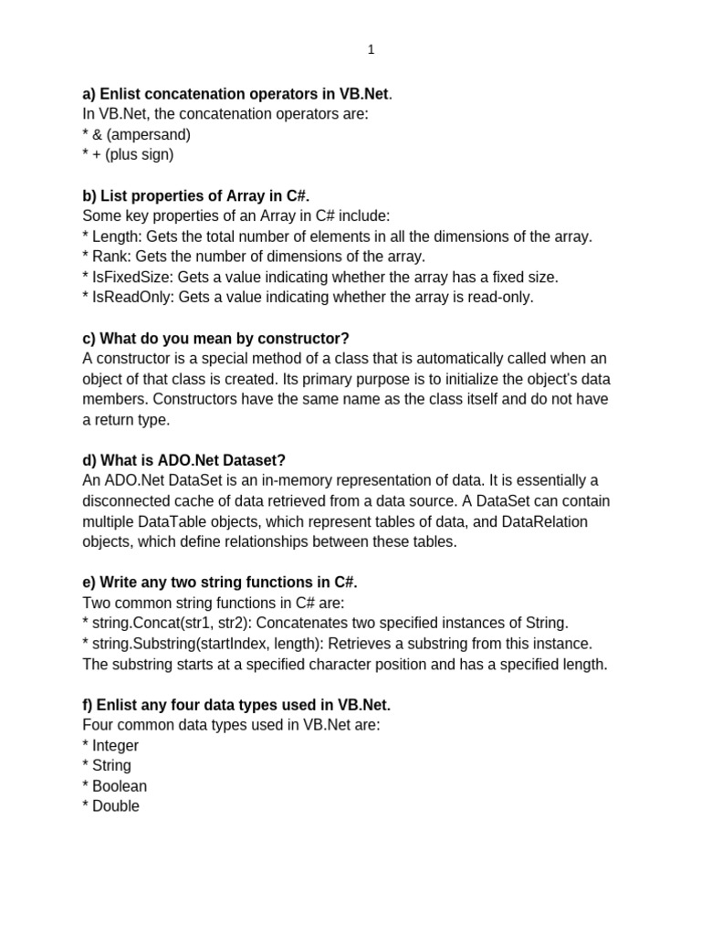 VB.Net and C# Programming Essentials | PDF | Model–View–Controller | C ...
