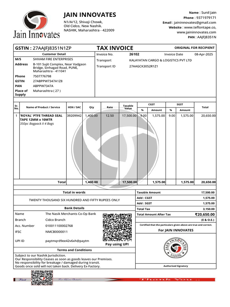 Invoice_26102-SHIVAM-FIRE-ENTERPRISES-Madhuri-Santosh-Wakudkar-04-36-20 ...