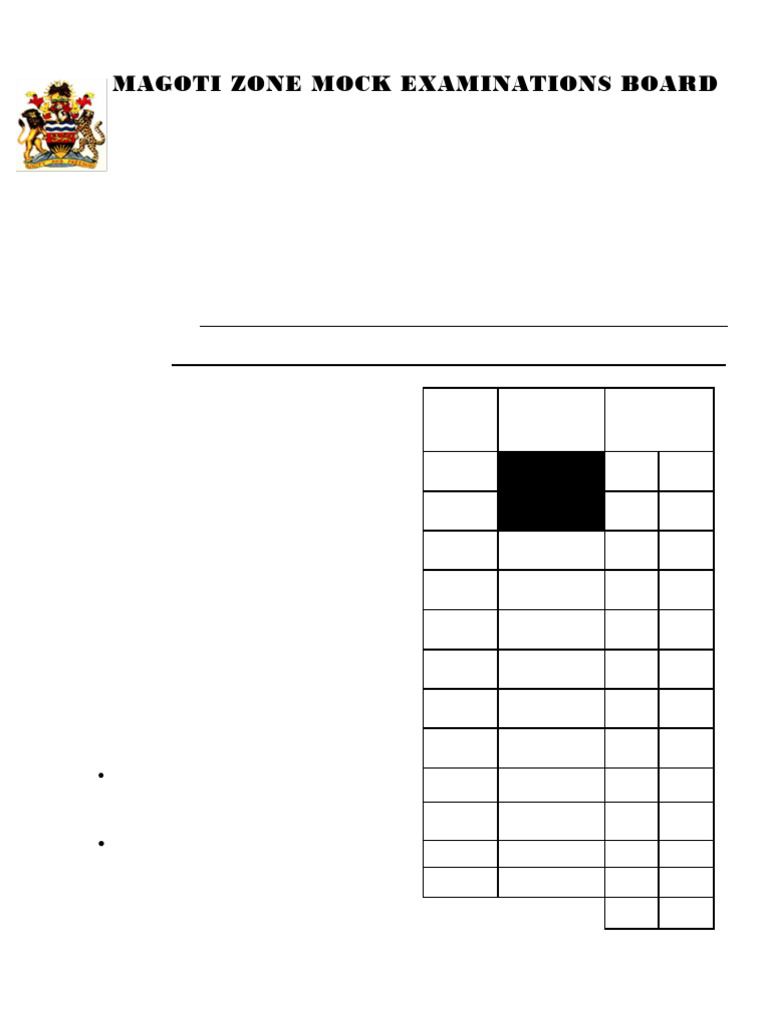 Magoti Mathematics Mock 2019-2020 | PDF | Mathematics