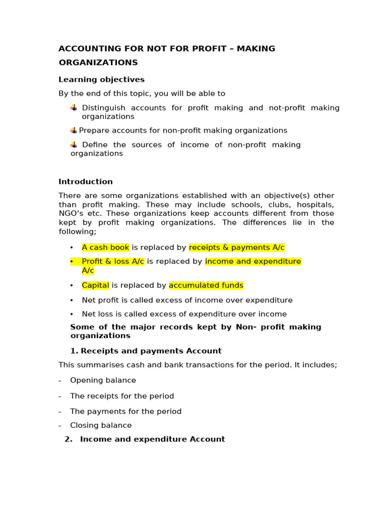 Accounting for Non-Profit Organizations | PDF | Expense | Depreciation