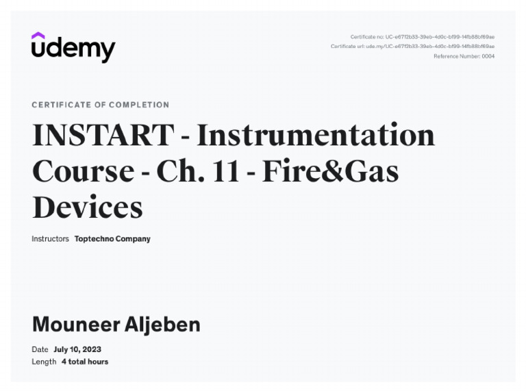 Fire and Gas System Design Certificate | PDF