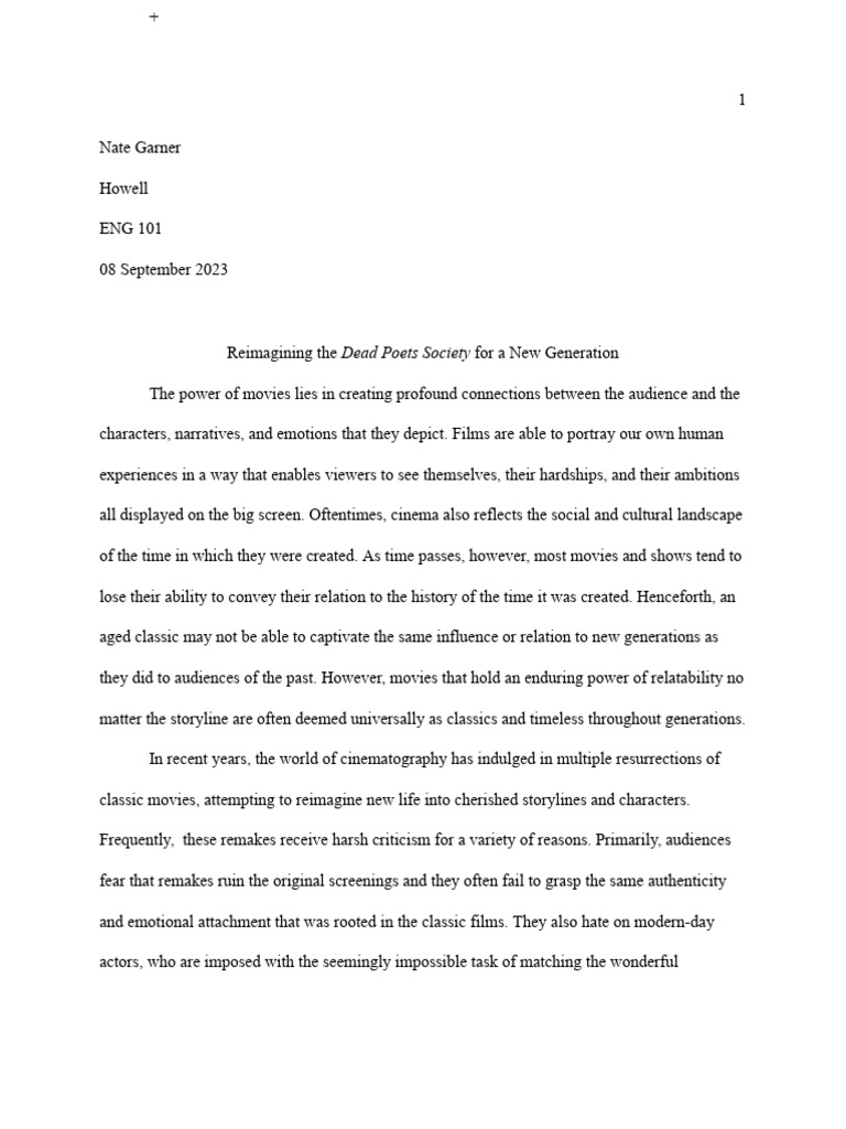 Revision of Reflective Essay ENG 101 | PDF