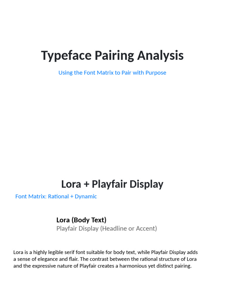 Final Typeface Pairings Presentation | PDF | Sans Serif | Typefaces
