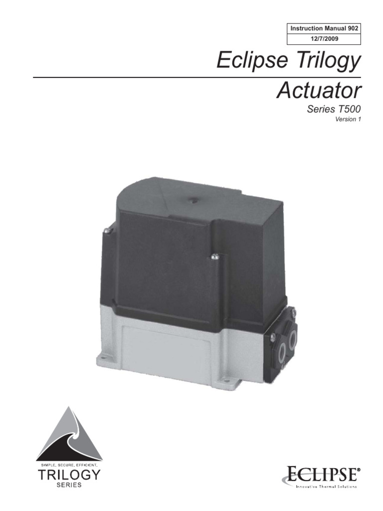 Instruction-902 T500 DEC09.Actuator.T520 | PDF | Valve | Electrical Wiring
