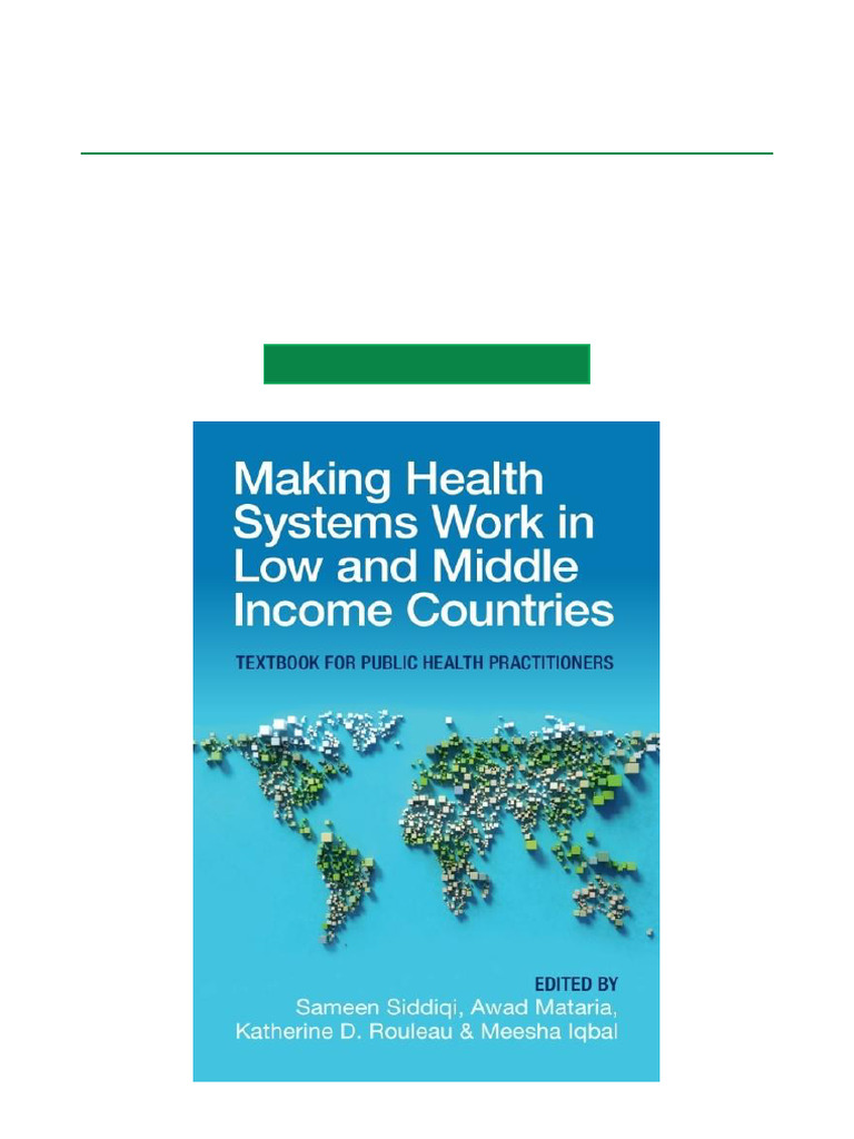 Health Systems in Low & Middle Income Countries | PDF | Public Health ...