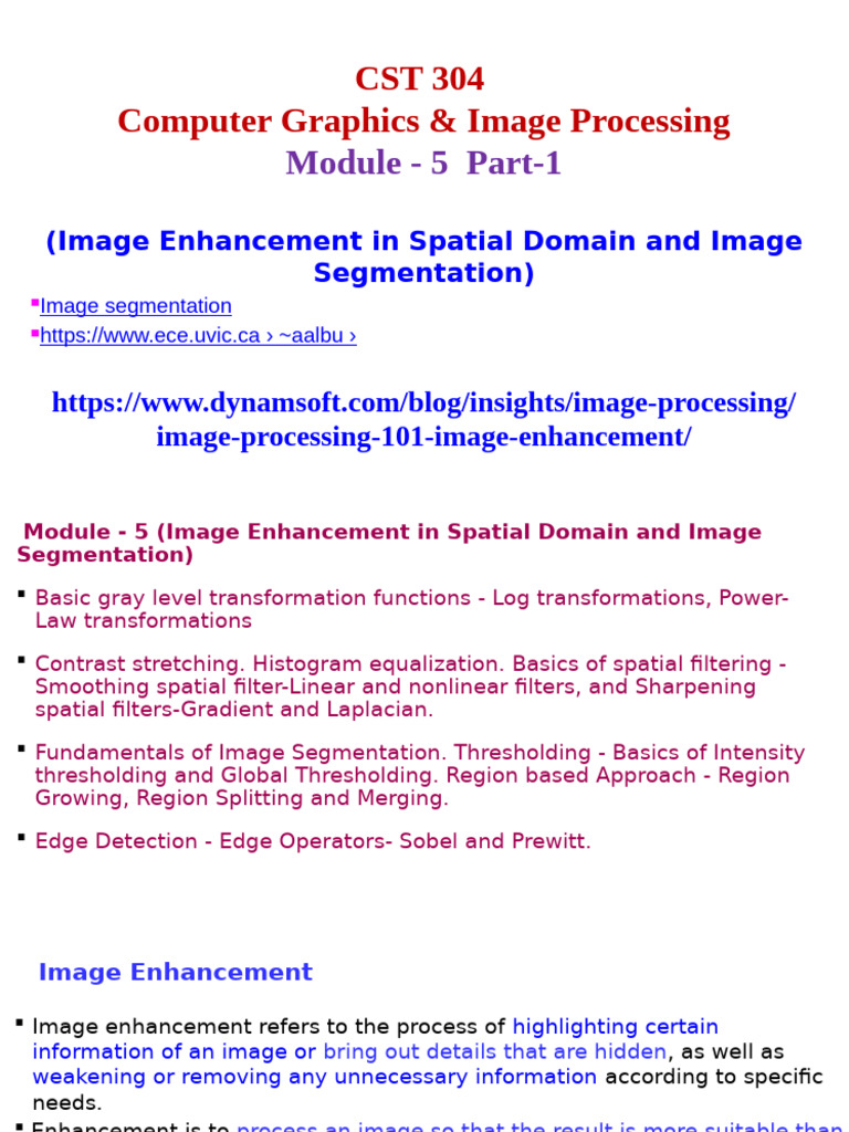 CGIP_Mod5ppt1 [Autosaved] (2) | PDF | Image Segmentation | Image Editing
