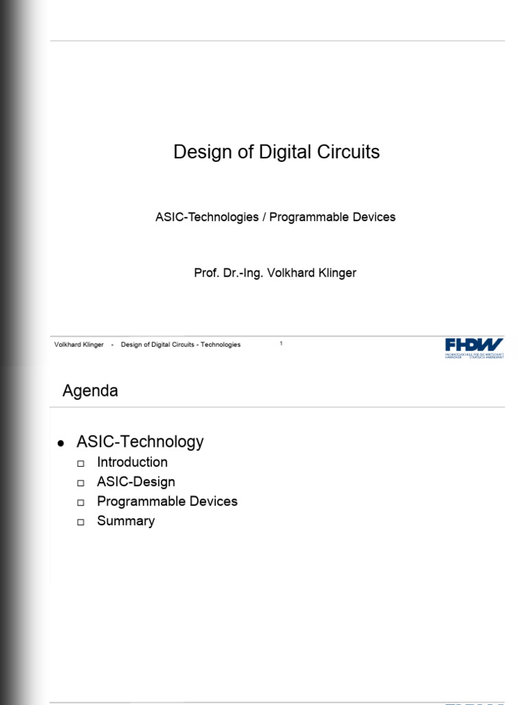 2.FHDW - DCD - HW-Technology - V Còpia | PDF | Field Programmable Gate ...