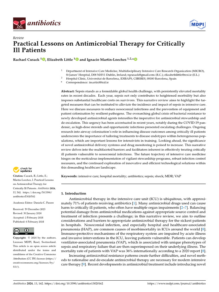 Practical Lessons On Antimicrobial Therapy For Cri | PDF | Beta Lactamase | Antimicrobial Resistance