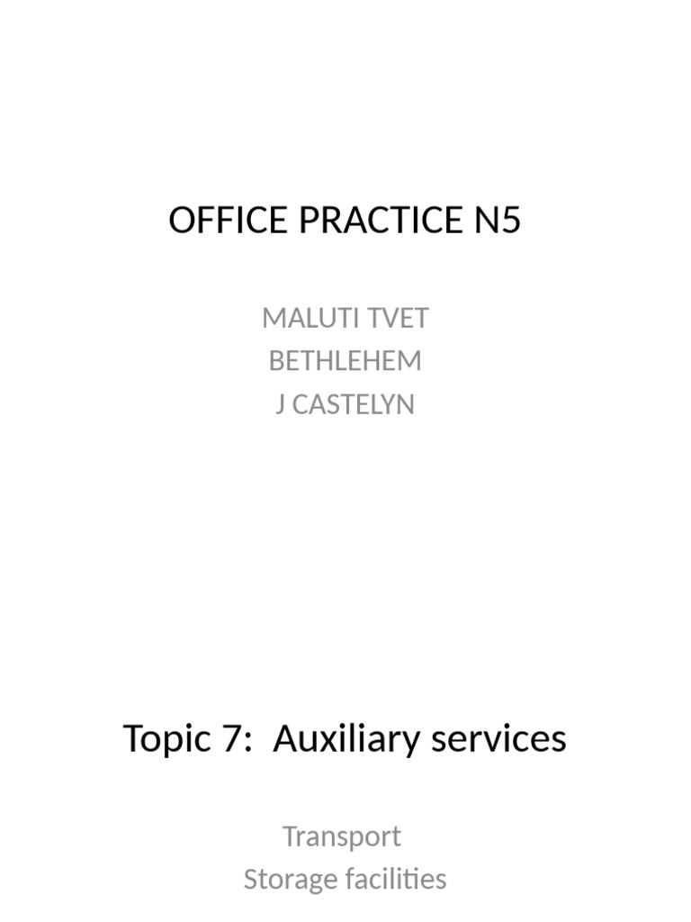 N5 Office Practice Topic 7 Transport and Storage | PDF | Warehouse ...