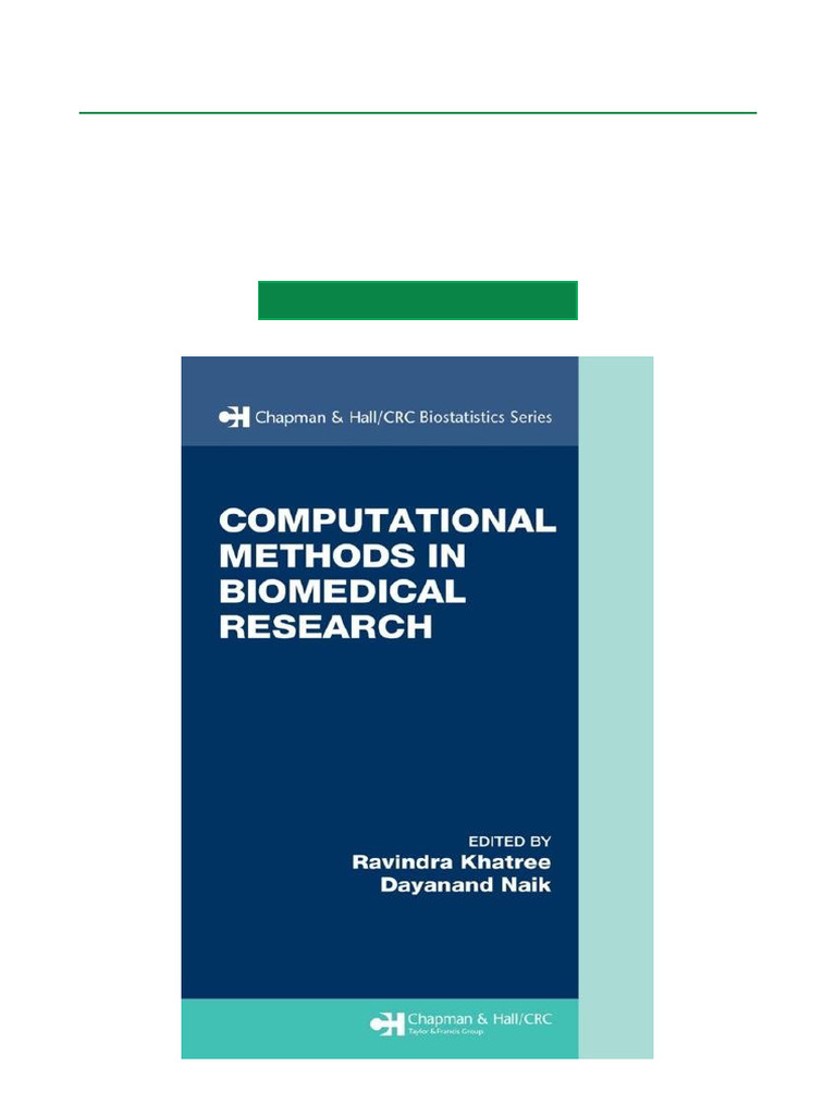 Computational Methods in Biomedical Research 1st Edition Final Version Download | PDF | Dna ...