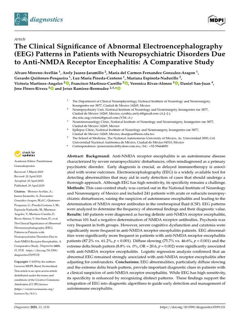 2025. Abnormal EEG Patterns in Anti-NMDA Receptor Encephalitis | PDF ...