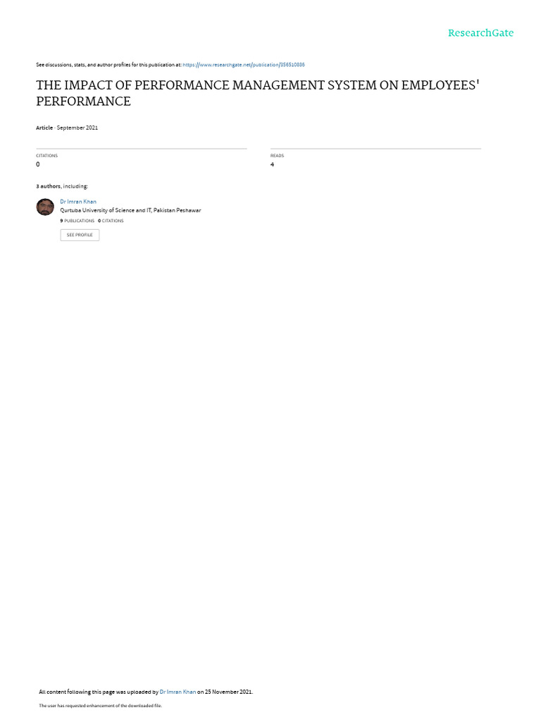 The Impact of Performance Management System On Employees' Performance ...