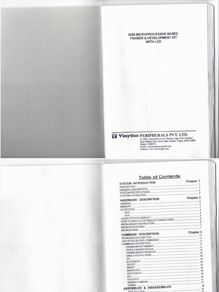 Microprocessor 8085 Instruction Manual - VINYTICS PERIPHERALS | PDF
