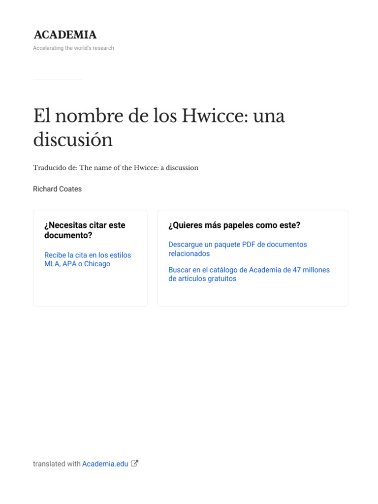 The Name of The Hwicce A Discussion - Es | PDF | Anglosajones | Lingüística