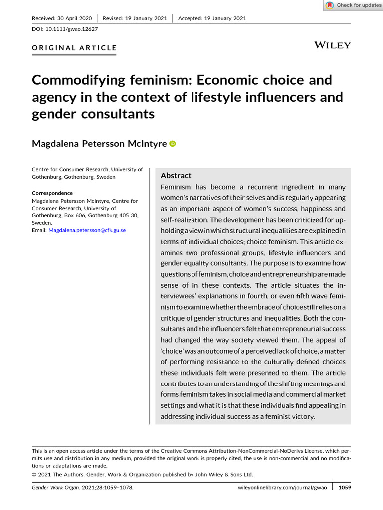 Commodifying Feminism | PDF | Feminism | Gender Studies