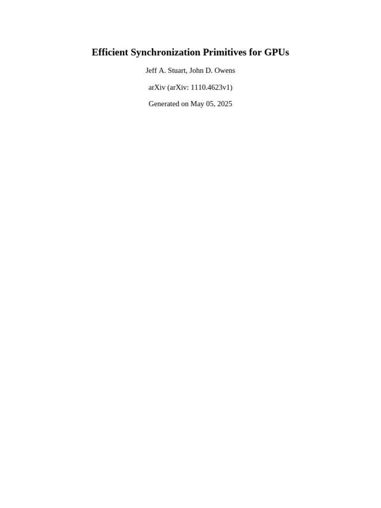 Efficient Synchronization Primitives For GPUs | PDF | Thread (Computing) | Graphics Processing Unit