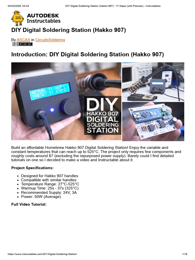 DIY Digital Soldering Station (Hakko 907) - 17 Steps (With Pictures ...