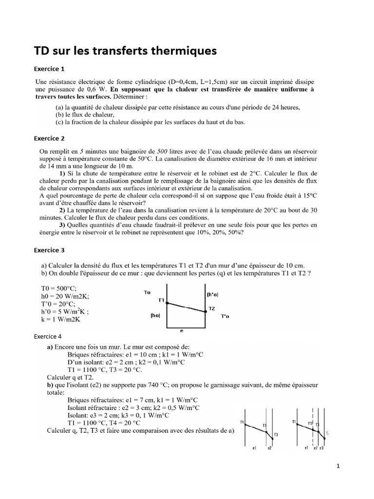 TD Sur Les Transferts Thermiques ISAO | PDF