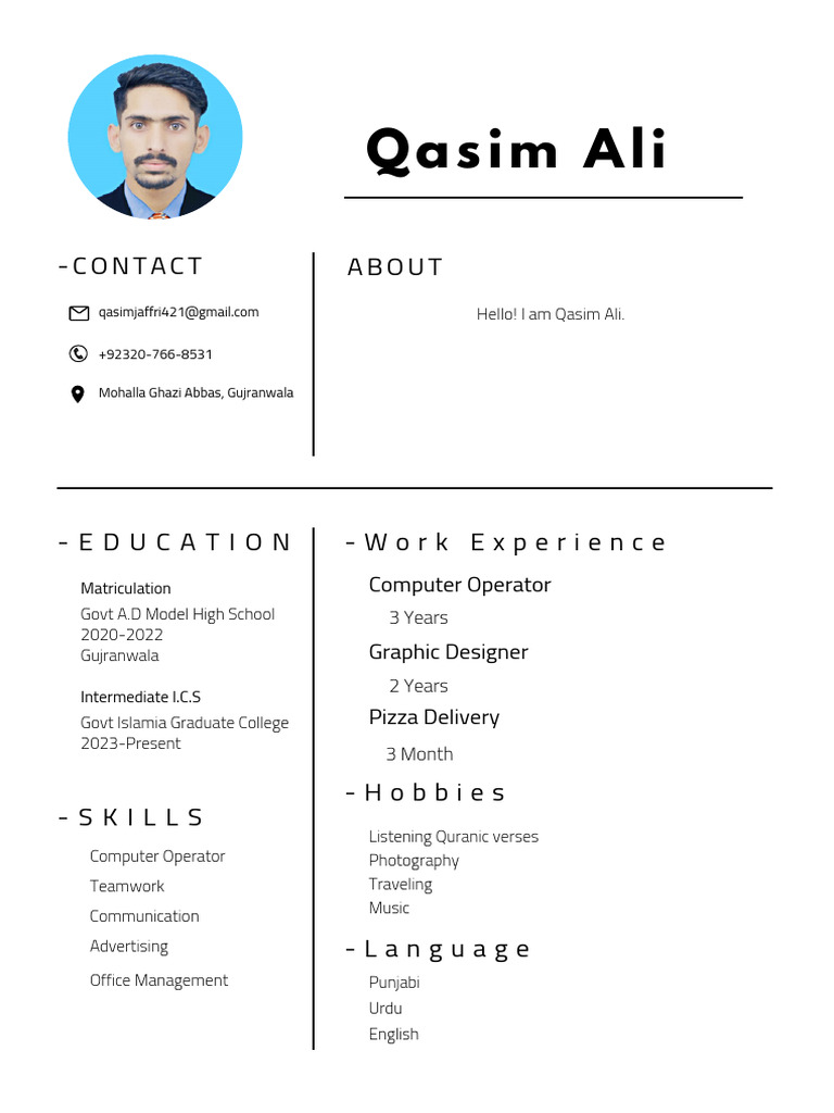 Qasim ali cv resume | PDF