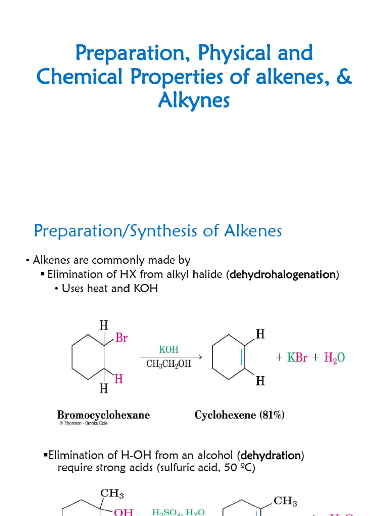 5-Preparation, Physical and Chemical Properties of Alkenes | PDF ...