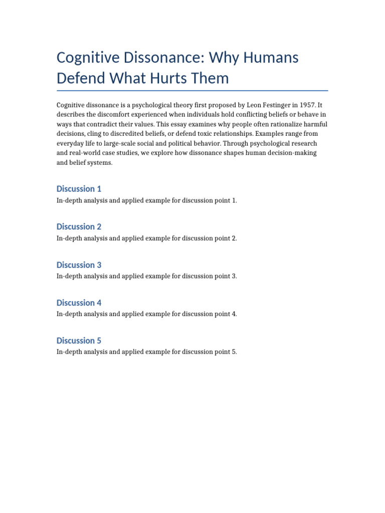 Cognitive Dissonance | PDF