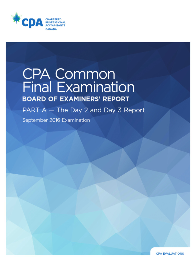 2016 CPA CFE Board Report: Days 2 & 3 | PDF | Taxes | Tax Deduction