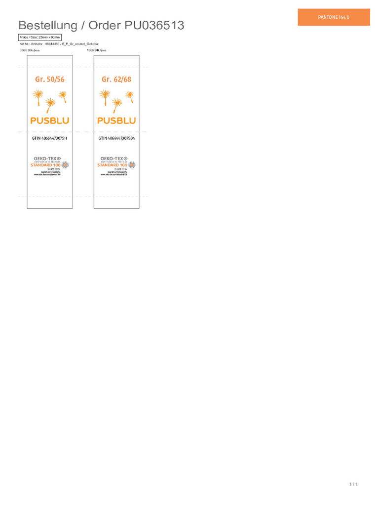 TX 25416-- Oekotex Label | PDF