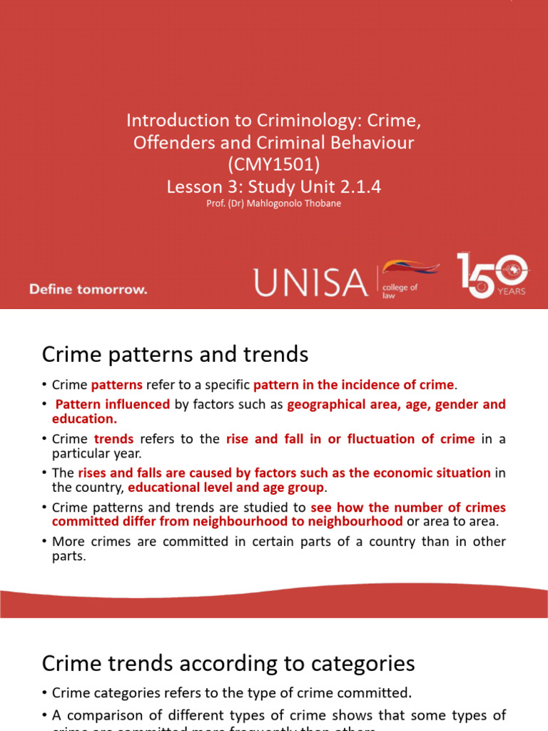 CMY1501 - Lesson 3 (Units 2.1.3.1 and 2.1.4 - 2.1.4.5) | PDF | Crimes ...